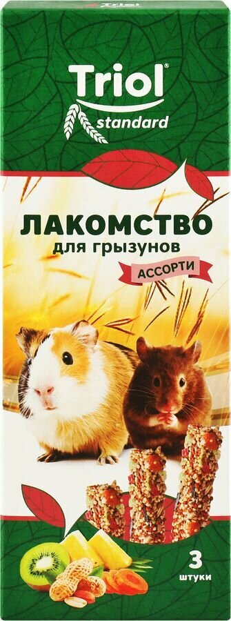 Лакомство для грызунов TRIOL Standard Ассорти с фруктами, овощами и орехами (Россия) 75г