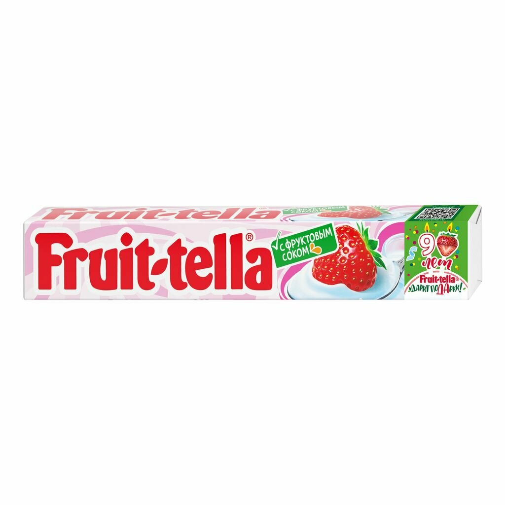 Конфета жевательная FRUIT-TELLA со вкусом клубничного йогурта, 41г