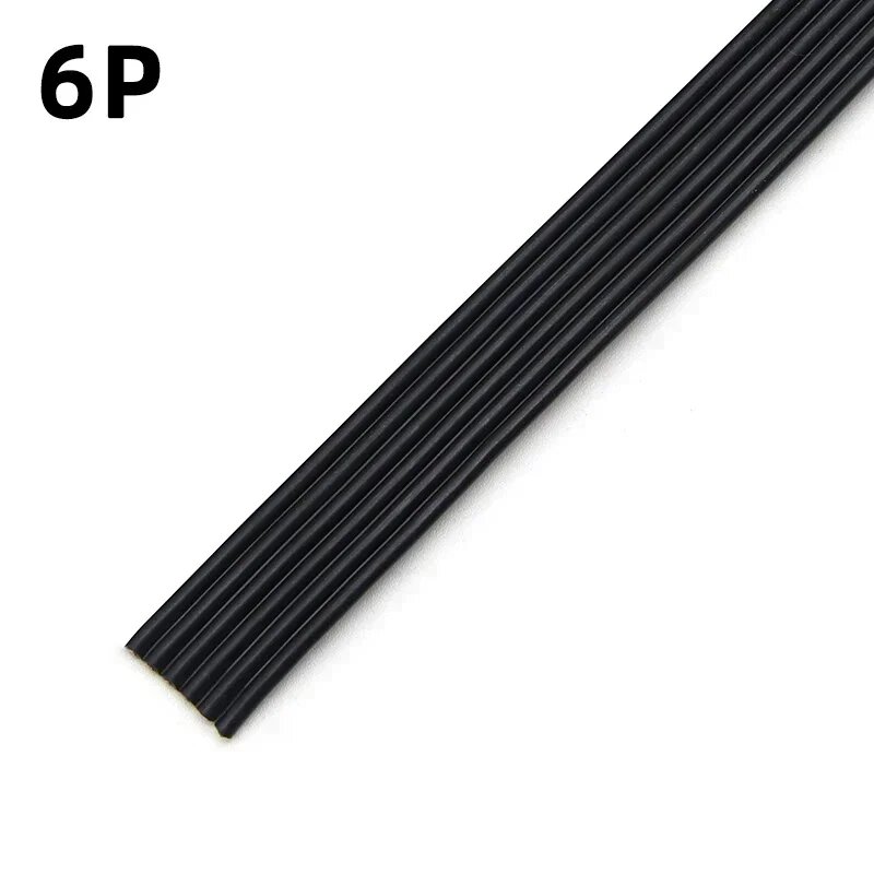 Параллельный гибкий силиконовый провод, медный, 1-50 м 22AWG, Black-6P, 1 meter