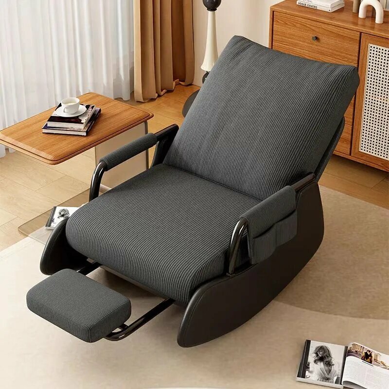 Кресло-качалка Premium Leisure "Царапающая кошка", вельвет, темно-серая82x22x64 см