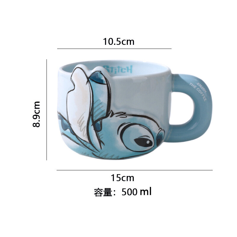 Керамическая кружка с тиснением Микки Диснея для девочек, большая емкость, милая кружка, детская мультяшная кружка для воды, дропшиппинг