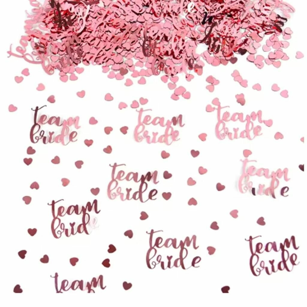 Украшение на свадьбу, Украшение свадебного торжества-Розовое золото team bride love Heart-30 г