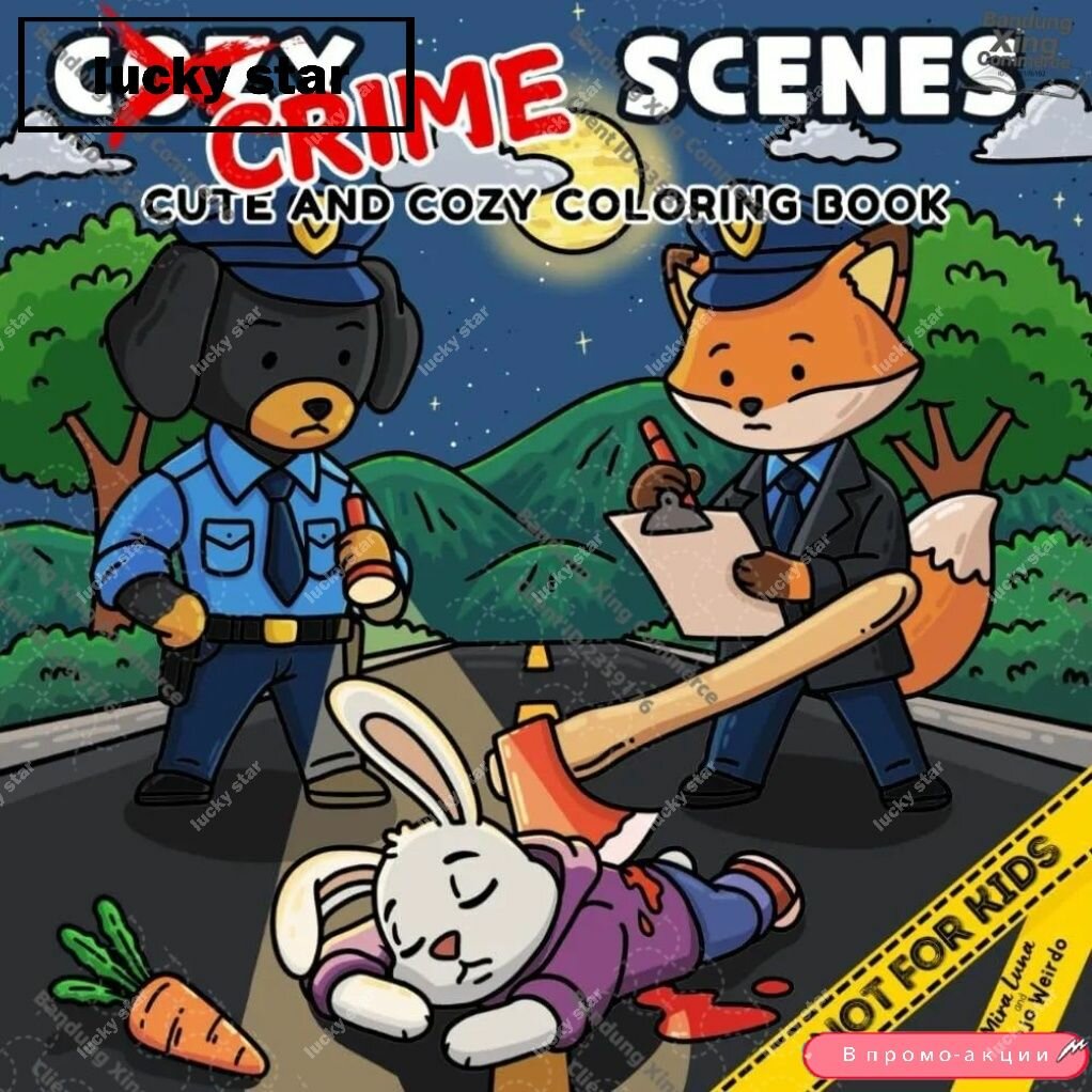 Раскраска антистресс для взрослых и подростков Coco Wyo -CRIME SCENES 76