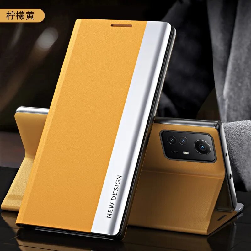 Чехол-книжка для Xiaomi Redmi Note 14 13 12 Pro Plus 13C 10 15C Mi 15T Желтый, Желтый, Redmi 15C 4G
