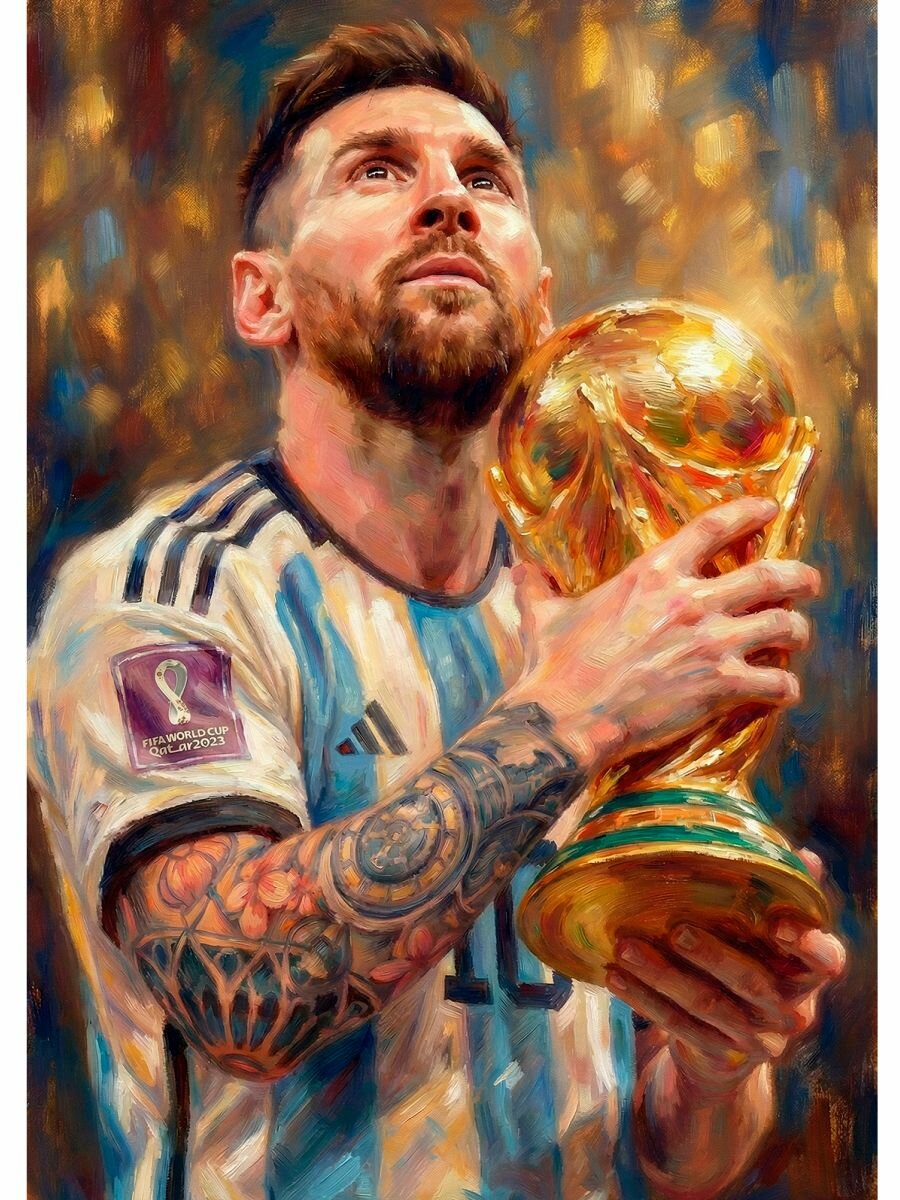 Постер "Лионель Месси". Легенды футбола. А3 (297*420) мм. Ламинация