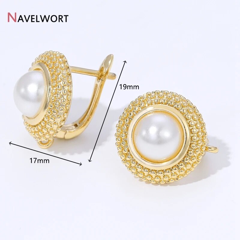 Золотые серьги NAVELWORT 18K gold plated, 17x19 мм