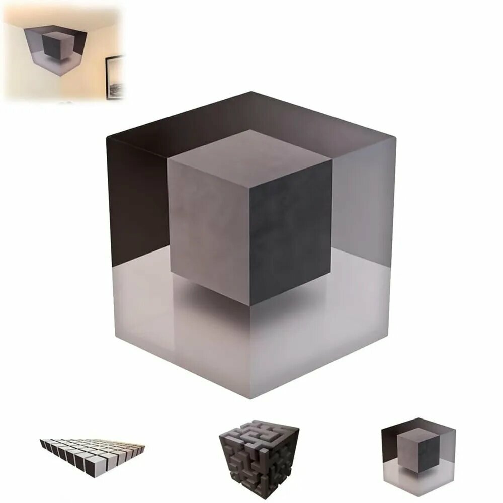 3D наклейка для стен кубик, объемный декор интерьера