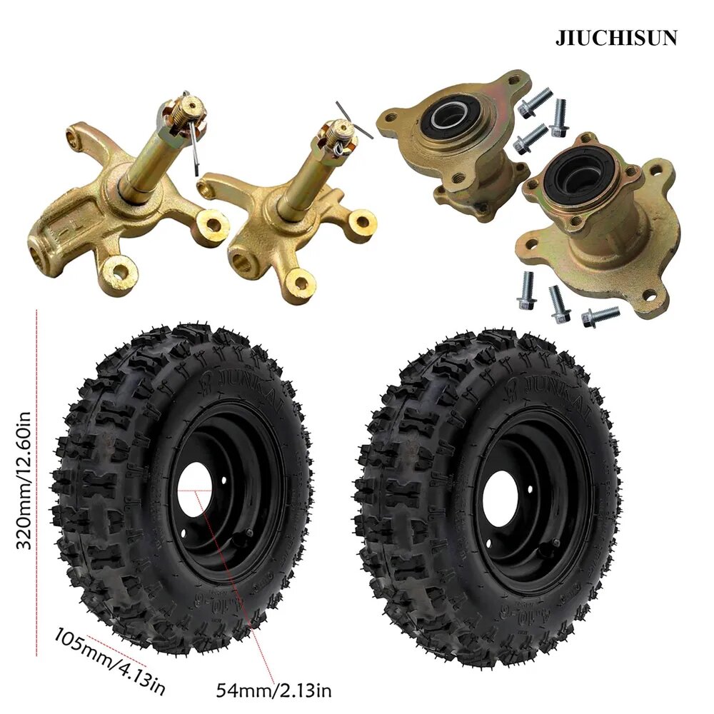 6-дюймовые колеса 4.10-6 обод в сборе + ступица колеса с 3 шпильками для квадроцикла Go Kart ATV