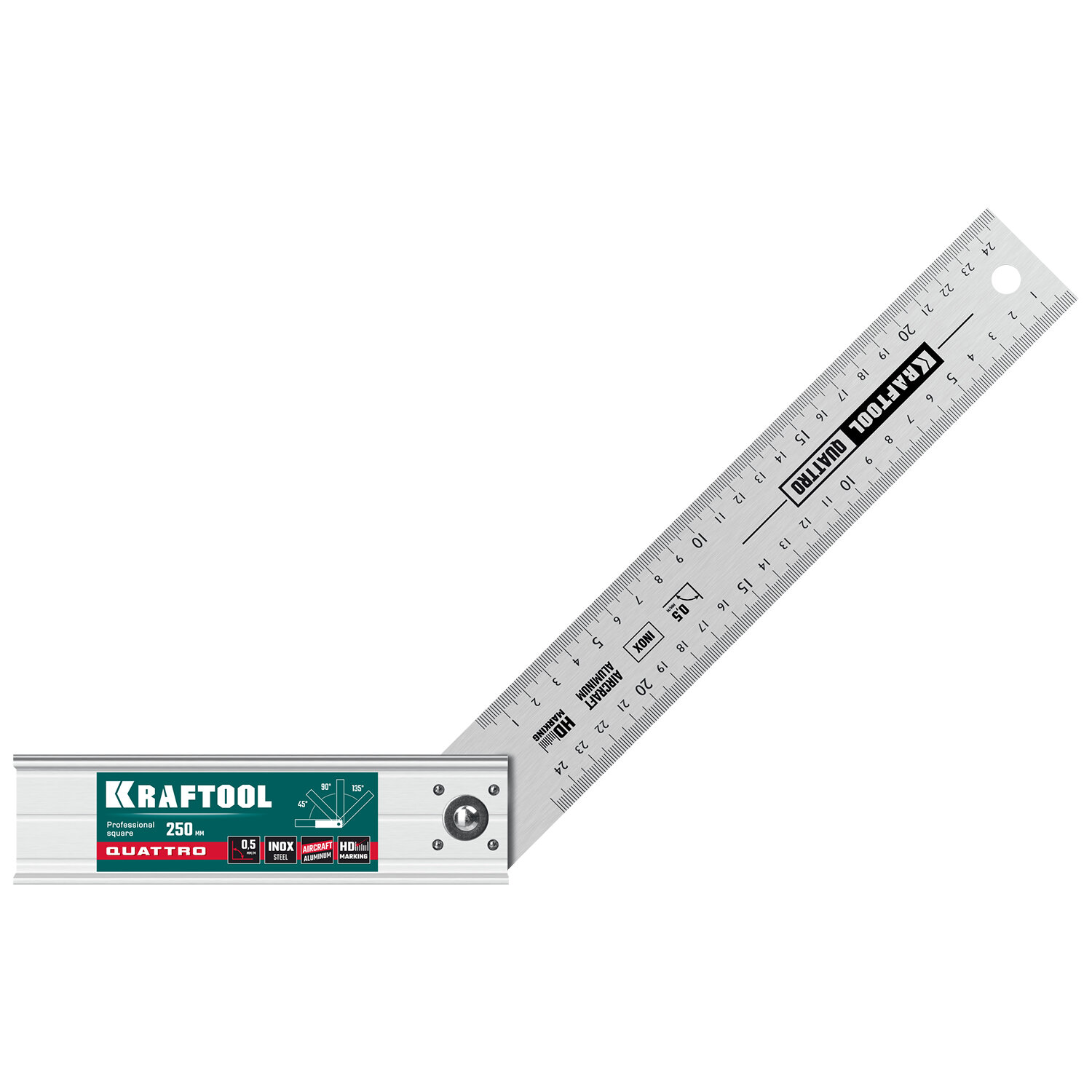 KRAFTOOL QUATTRO, 250 мм, 4 положения, складной столярный угольник (3444)