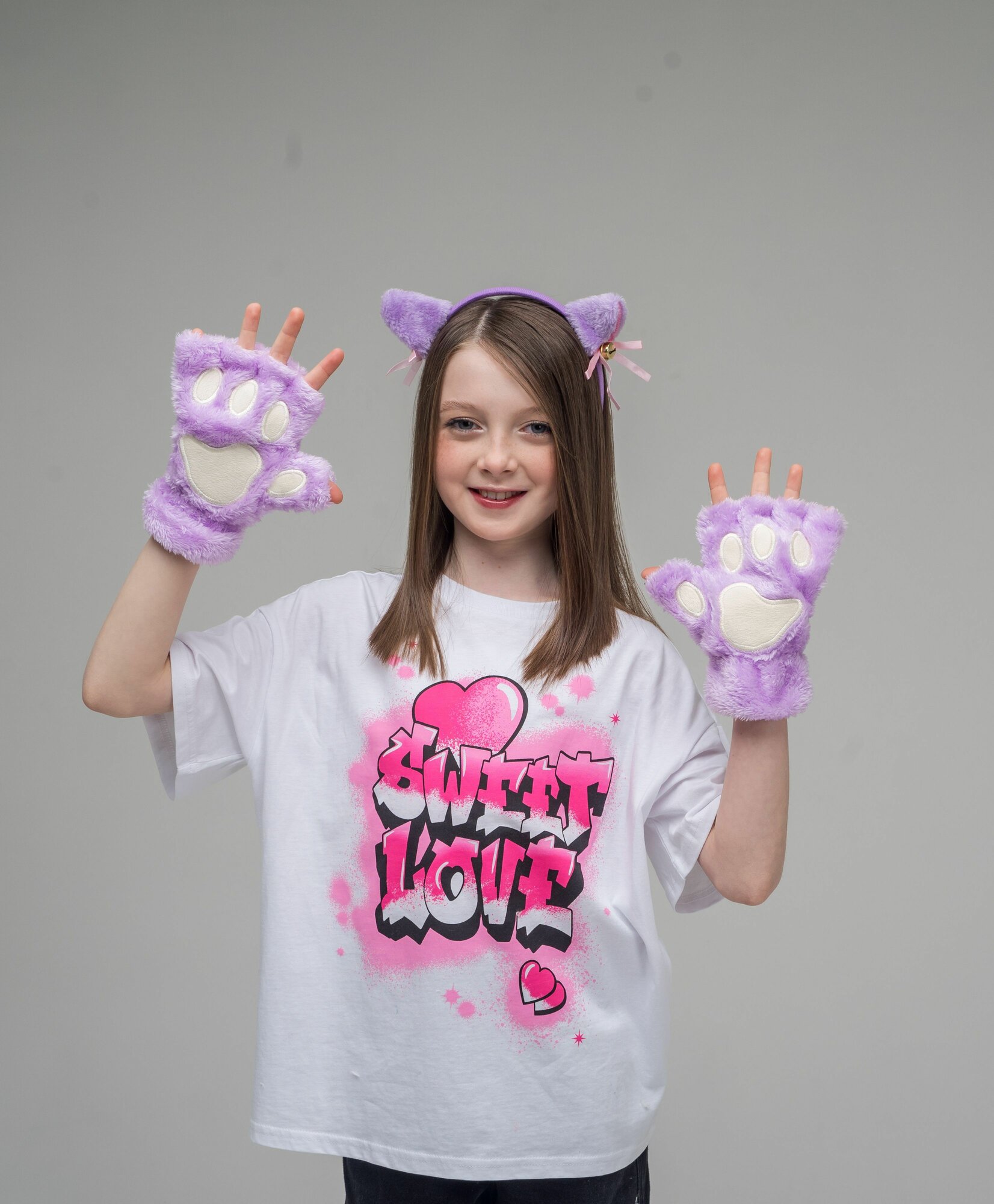 Ушки кошки фиолетовый ободок