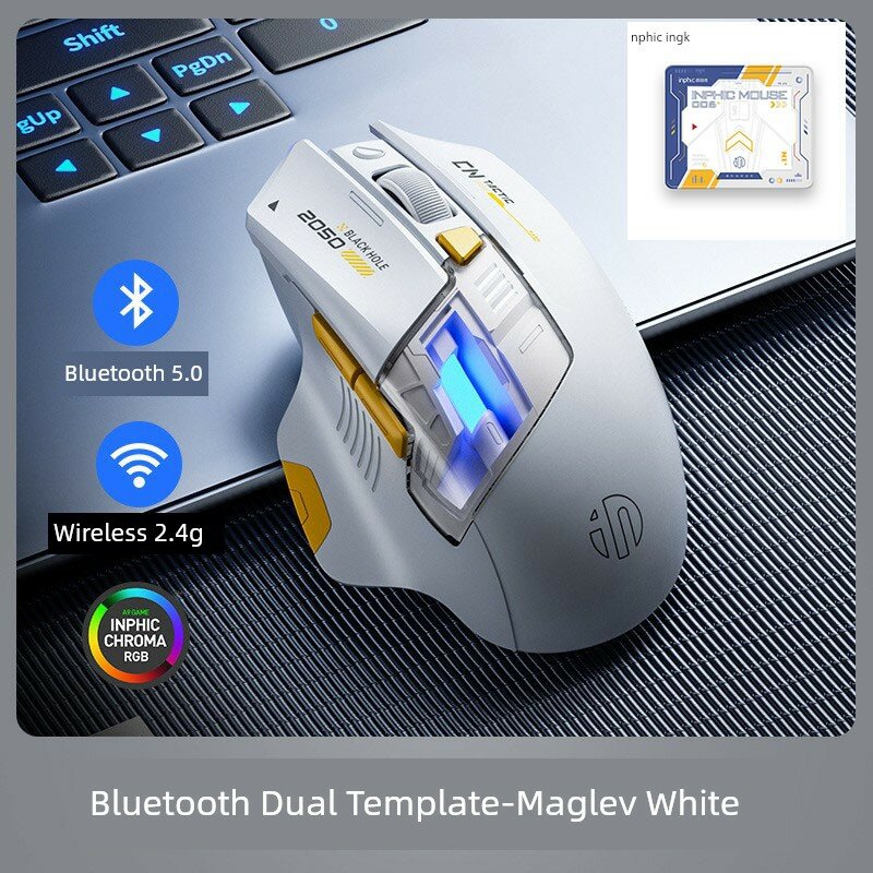 Беспроводная Bluetooth-мышь INPHIC A9 Discovery Edition, бесшумная, с двойным режимом работы, пятью уровнями