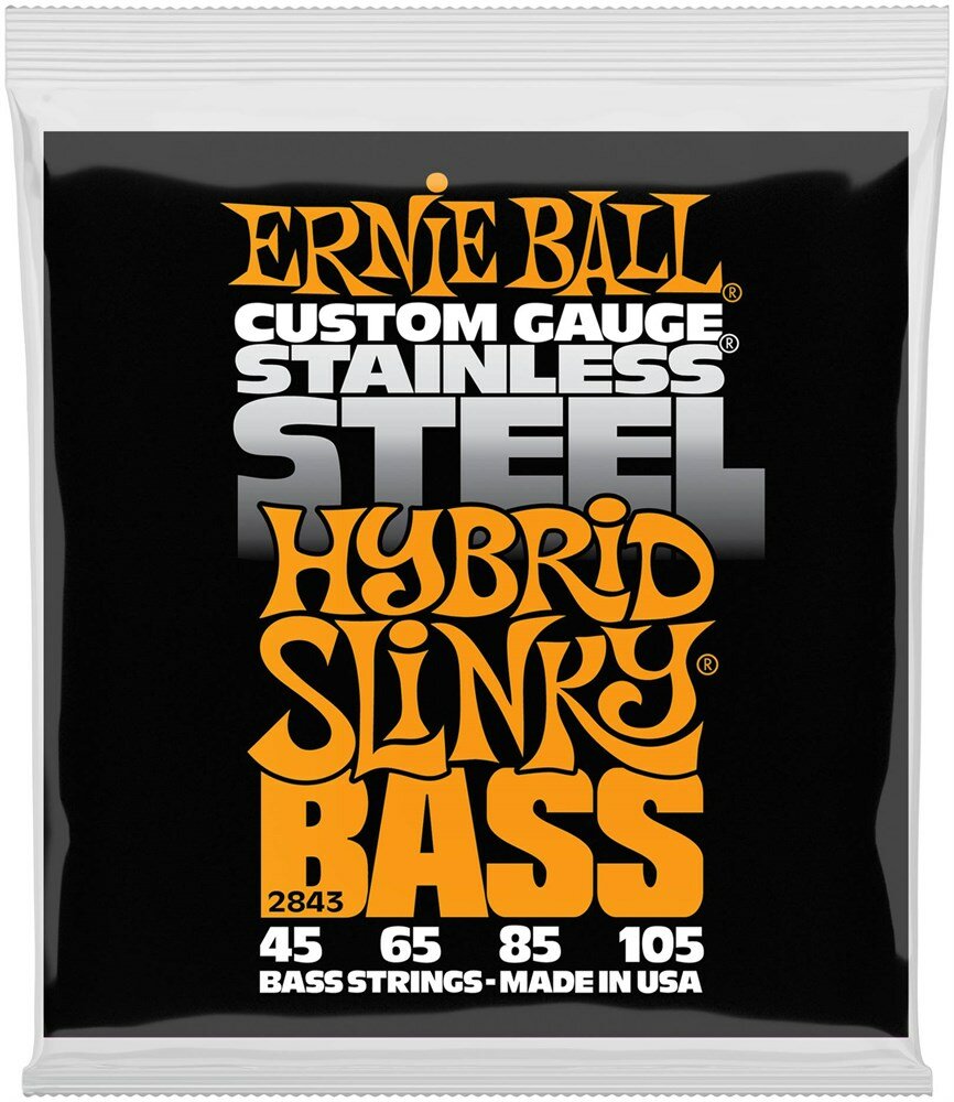 ERNIE BALL 2843 Stainless Steel Slinky Hybrid 45-105 - Струны для бас-гитары