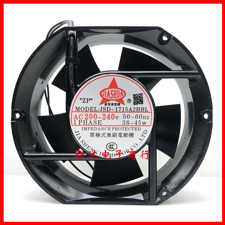 JSD-1715A2HBL 220-240V 38/45W Охлаждающий вентилятор для компьютеров и электроники с высокой скоростью потока воздуха