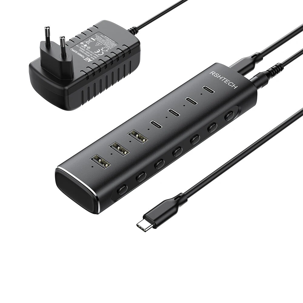 RSHTECH USB 3.2 хаб с адаптером EU