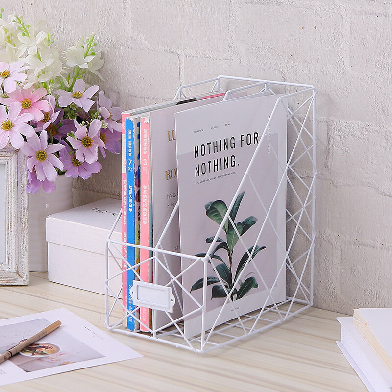 Стойка для журналов, настольная стойка для хранения, маленькая железная арт-поверхность, органайзер для офисного стола, прикроватная полка, скандинавская книжная полка, пианино из массива дерева