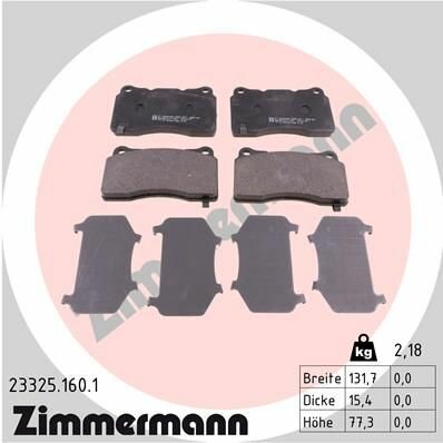 Колодки тормозные передние ZIMMERMANN 23325.160.1