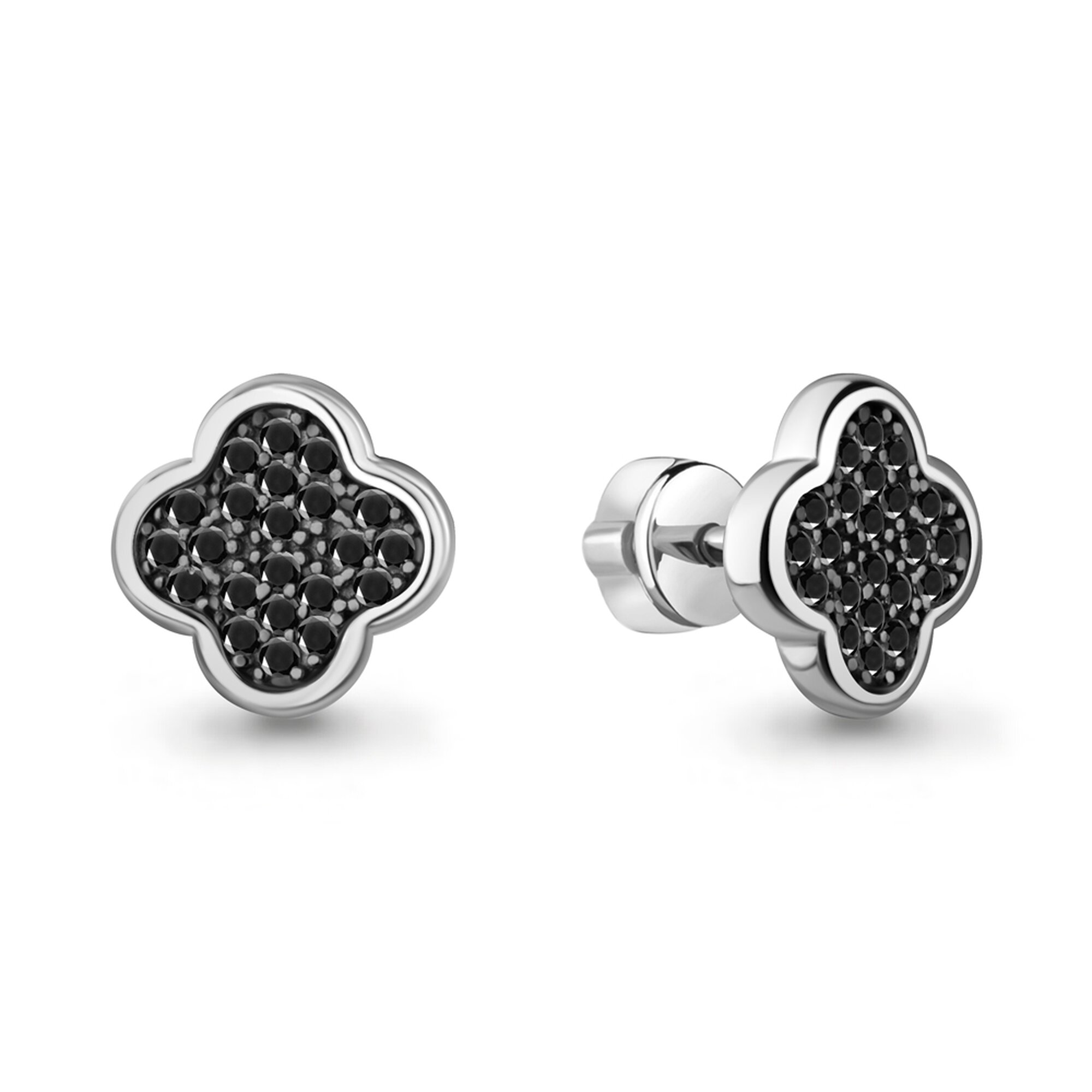 Серьги Diamant online, серебро, 925 проба, родирование, кристалл