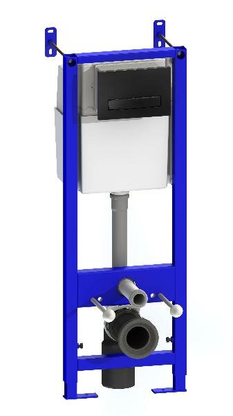 Инсталляция с узкой черной матовой кнопкой СИ 01.04.54.10.5, уклад