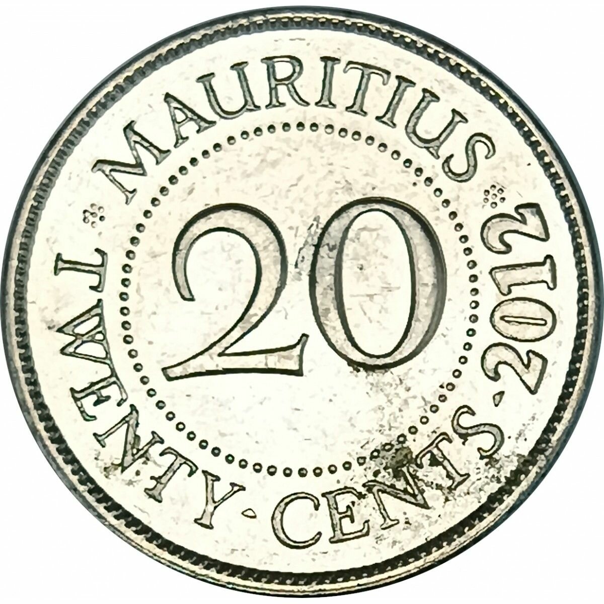 20 центов 2012 Маврикий из оборота