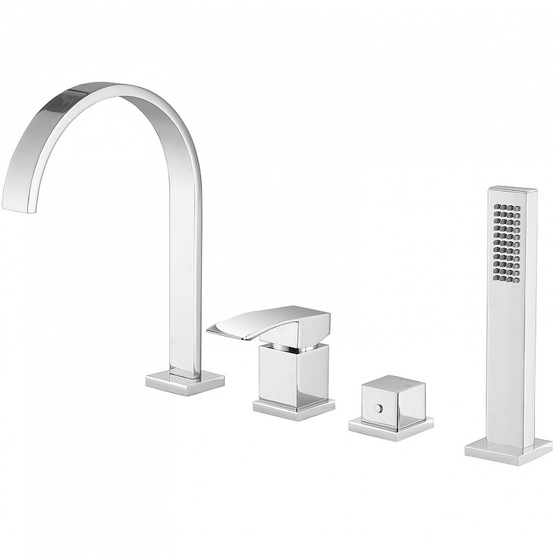 Смеситель ABBER Wasserfall AF8613 на борт ванны, хром