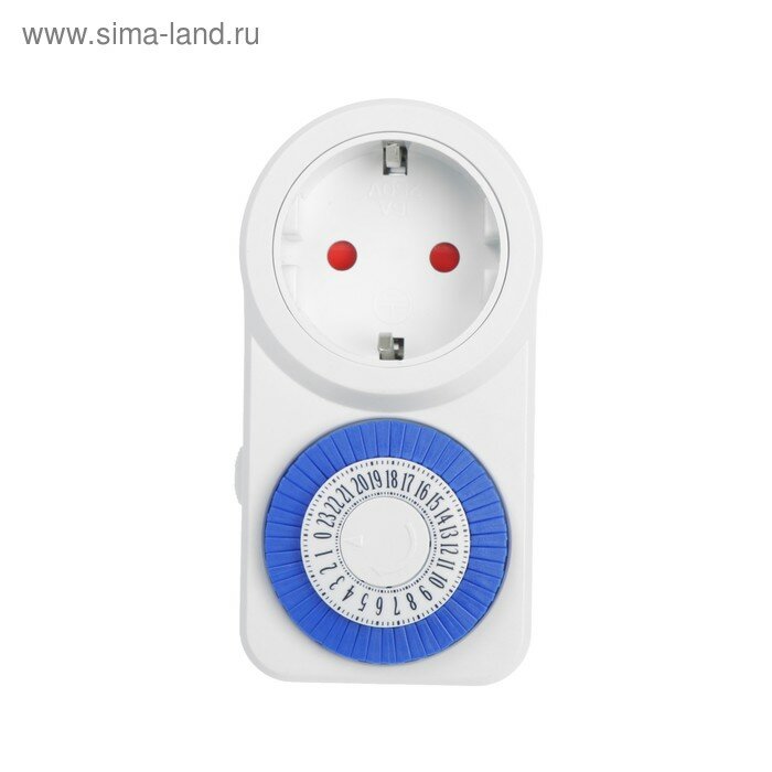 Розеточный механический таймер суточный Luazon Lighting, 16A, шаг 30 мин, 220 В 4157153