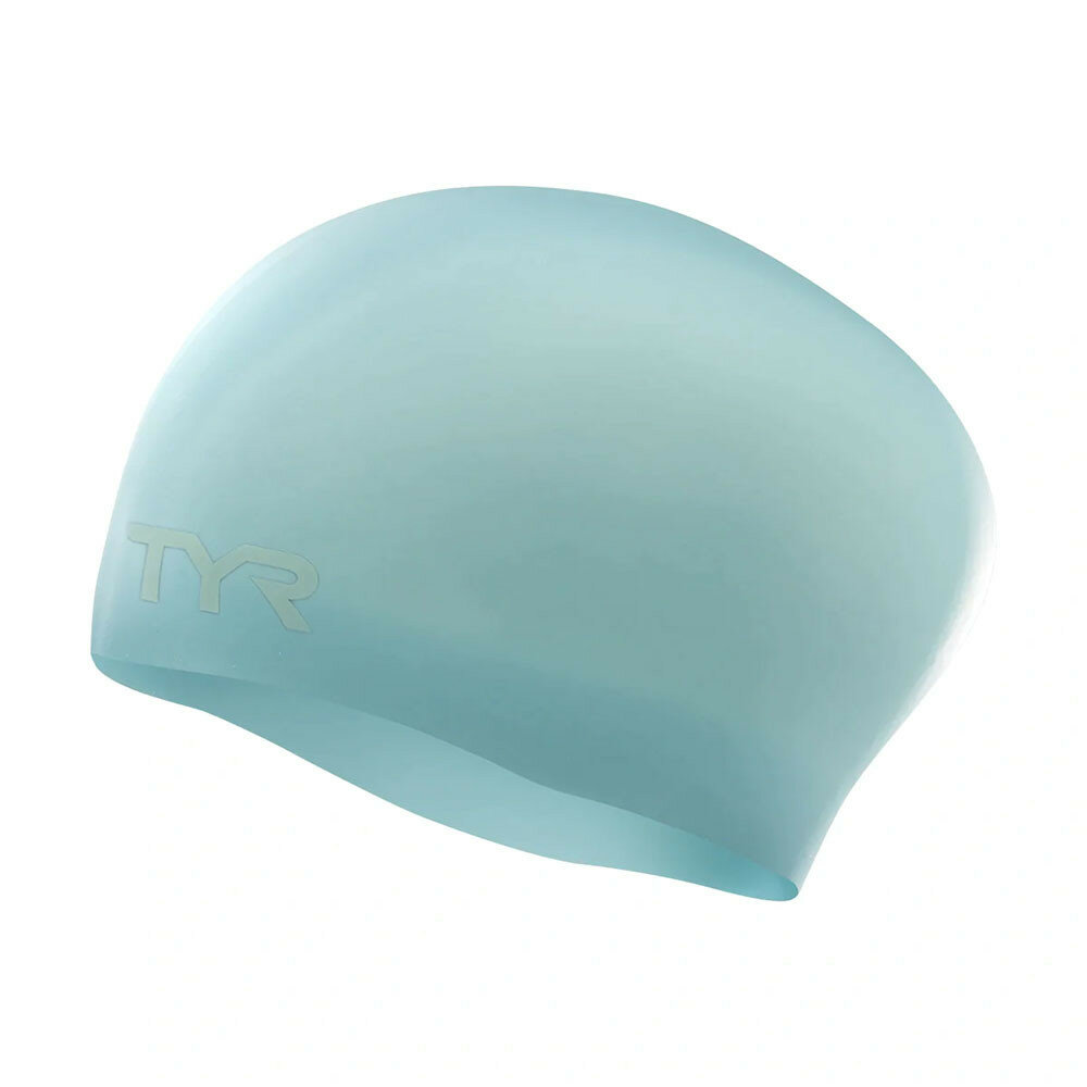 Шапочка для плавания Tyr Long Hair Wrinkle-free Silicone Cap, Lcsl-450, голубой (senior)
