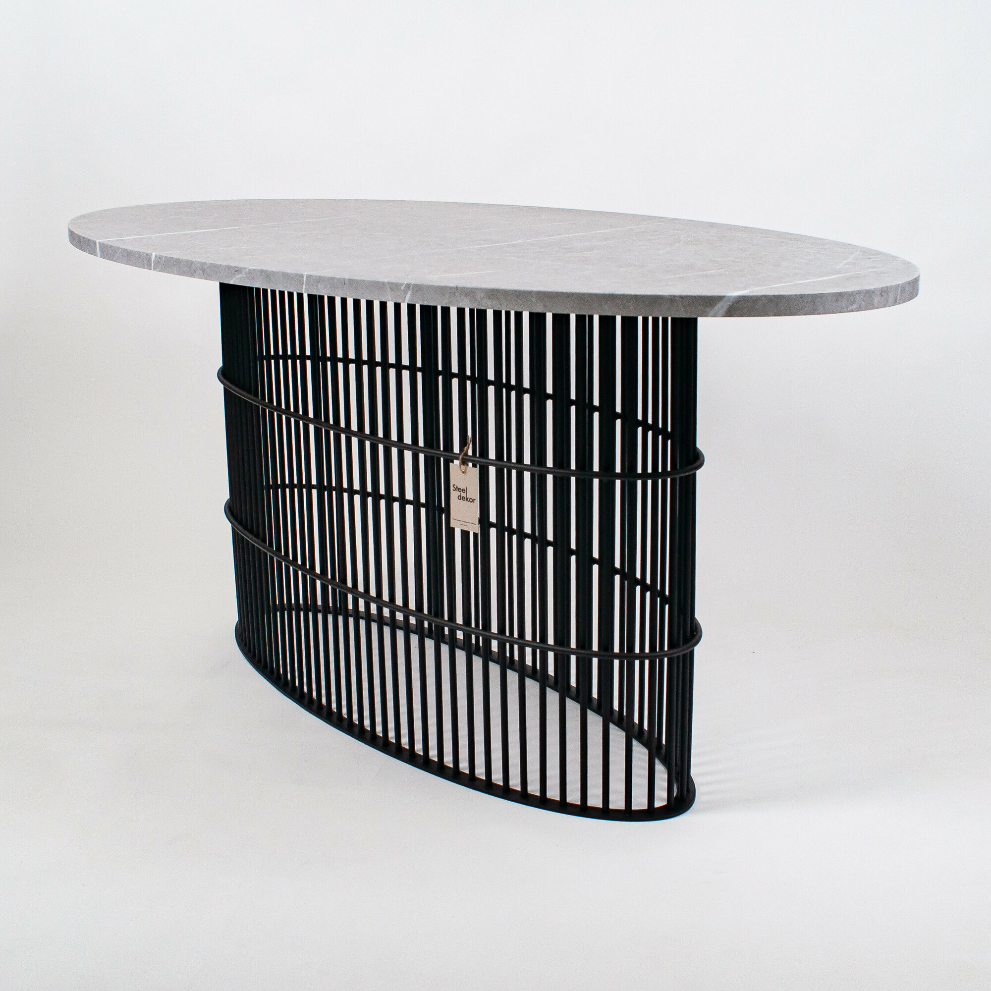 Стол Steel Dekor "Император", овальный, 8 персон, МДФ, чёрный
