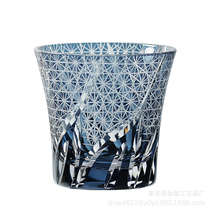 Японский хрустальный стакан в стиле Эдо-кирико, ручной работы, для виски, креативный дизайн, набор стаканов для пива