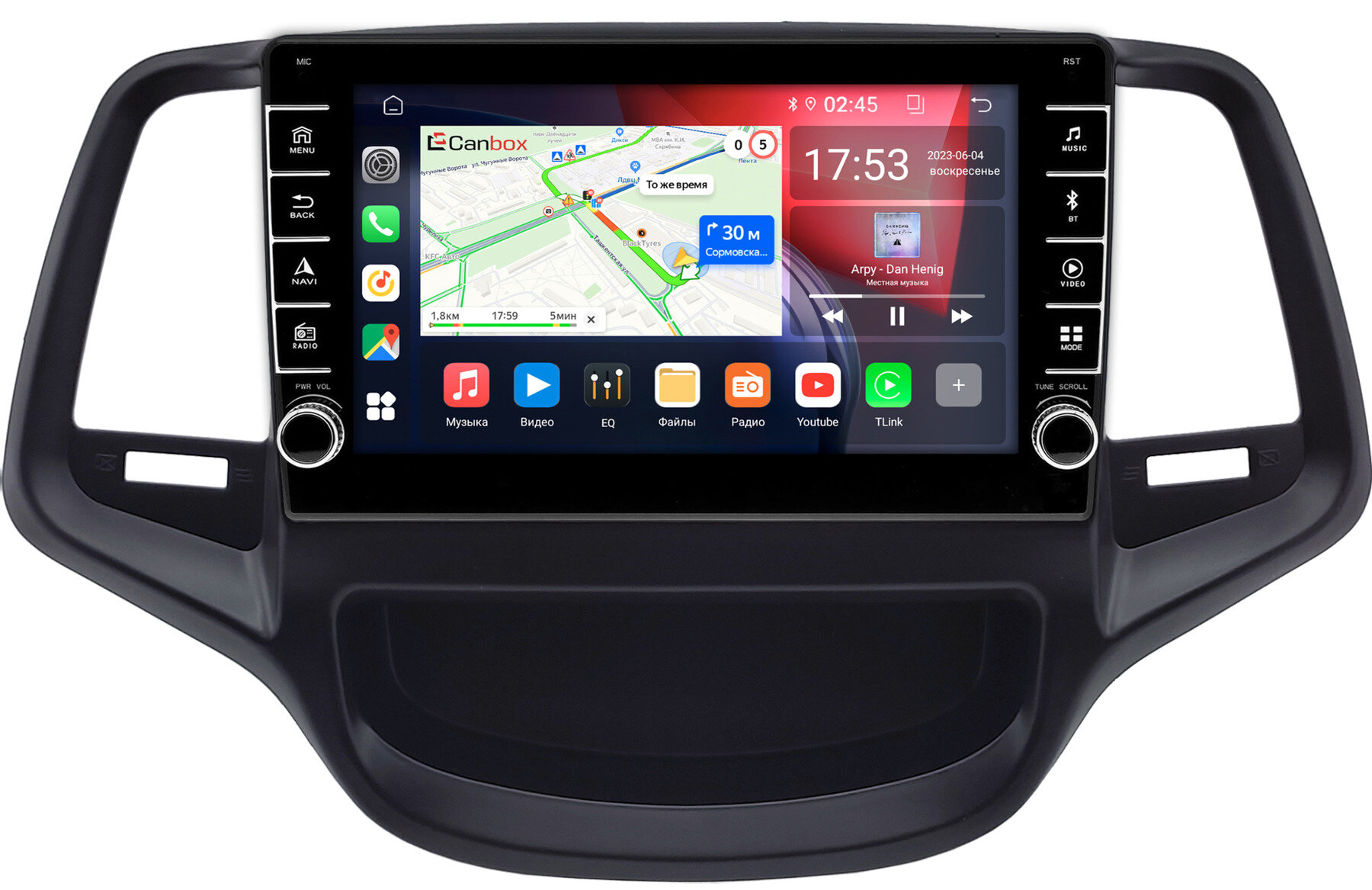 Штатная магнитола Canbox BGTR9-0702 для Changan Eado 2013-2018 (черная, тип 2) на Android 10 (IPS, DSP, CarPlay)