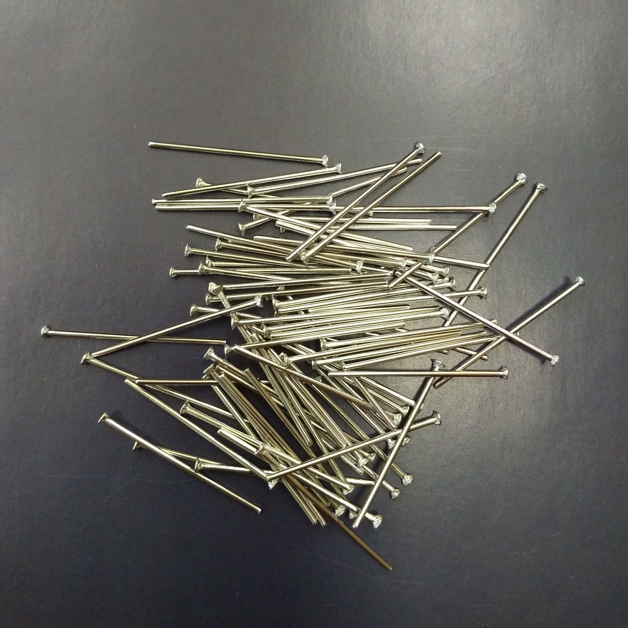 Пины со шляпкой, 20х0.723мм, базовый материал - нержавеющая сталь, без покрытия, 5 грамм