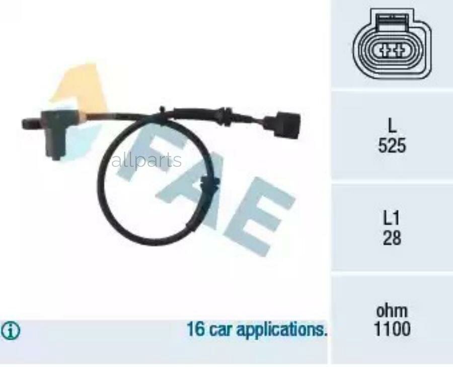 FAE 78003 Датчик ABS Audi