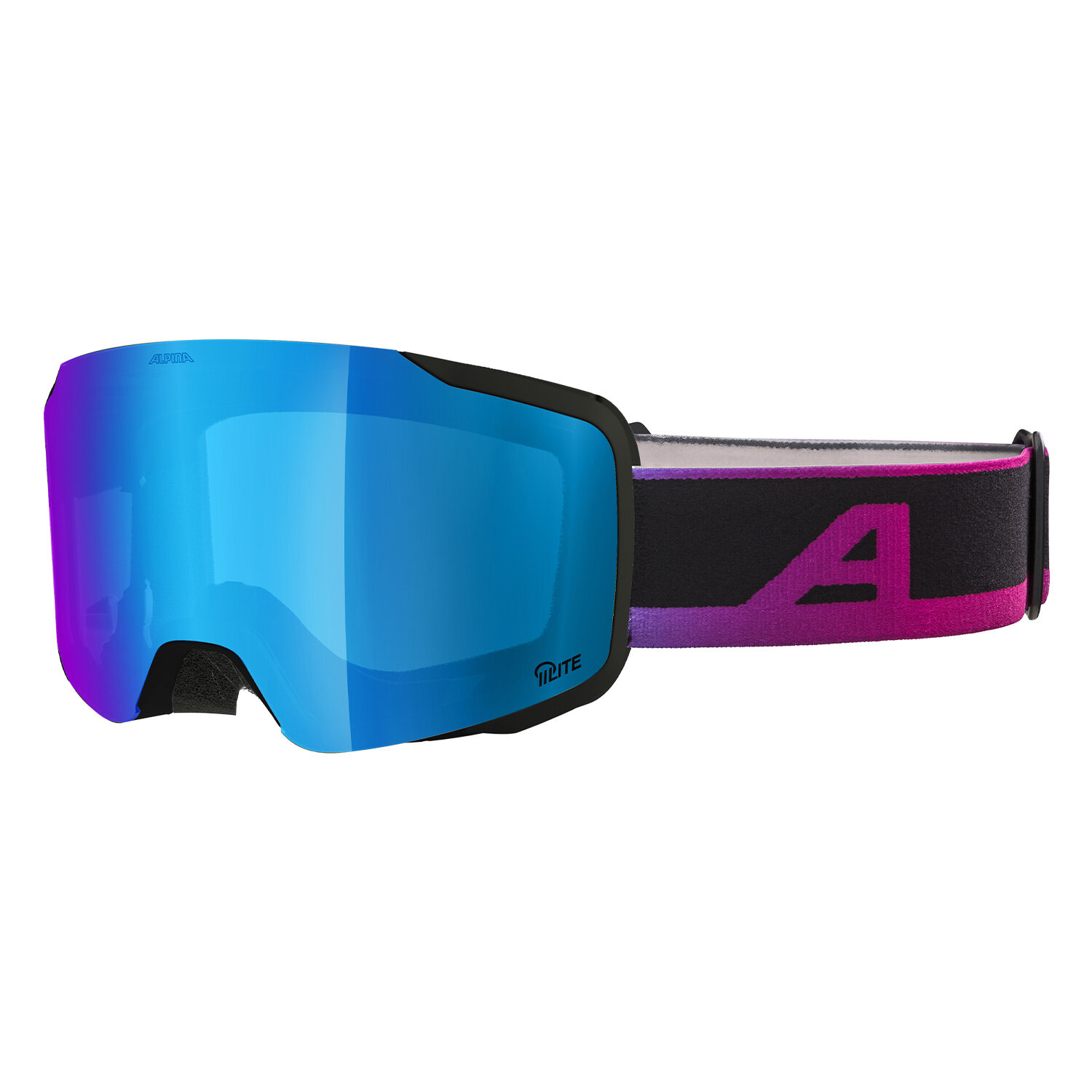 Маска горнолыжная ALPINA Taos Q-Lite Black-Oil Matt/Q-Lite Blue S2 (US: M)