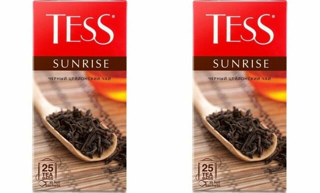 Tess чай черный Sunrise, 25 пак, 2 шт