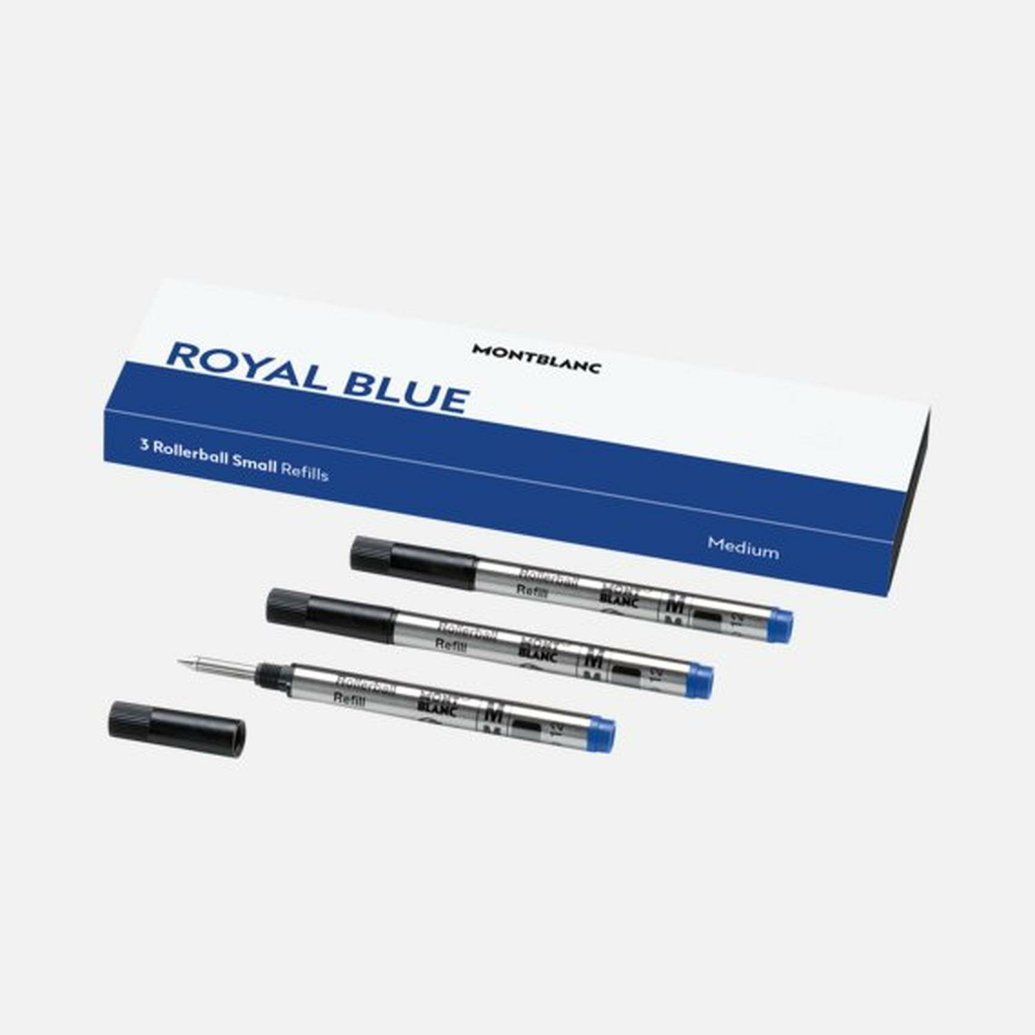 Mont Blanc - 128241 - 3 refill piccoli per roller medi, Royal Blue (blu)