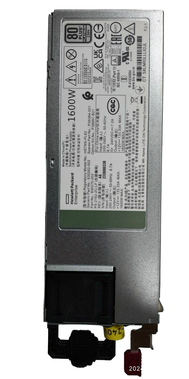 Блок питания 1600W HPE (P38997-B21) Flex Slot Platinum Hot Plug Low Halogen Power Supply