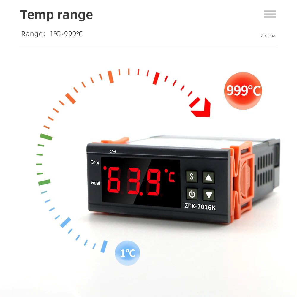 Цифровой термостат JUANJUAN ZFX-7016K, 30A 110-220V