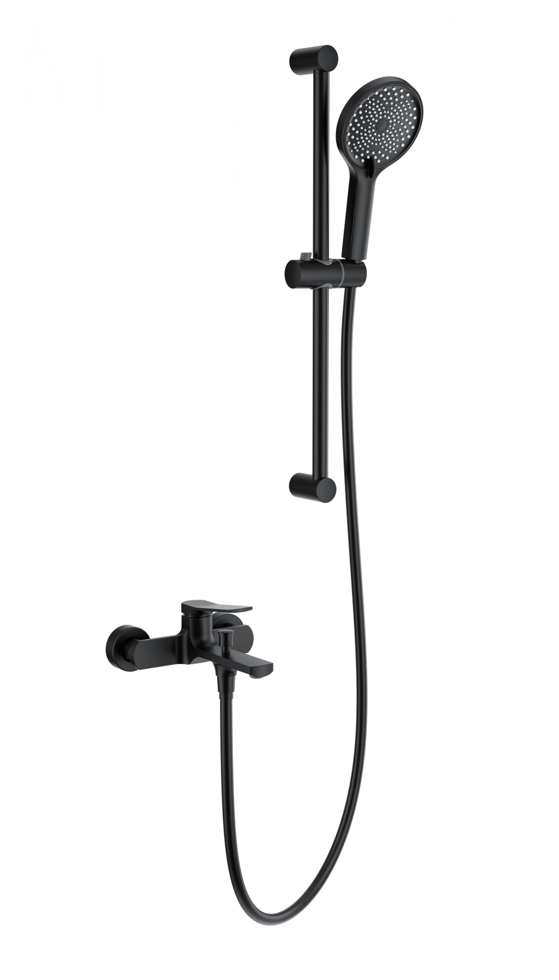 Смеситель для ванны с душевым гарнитуром WONZON & WOGHAND, Черный матовый (WW-C2036-MB)