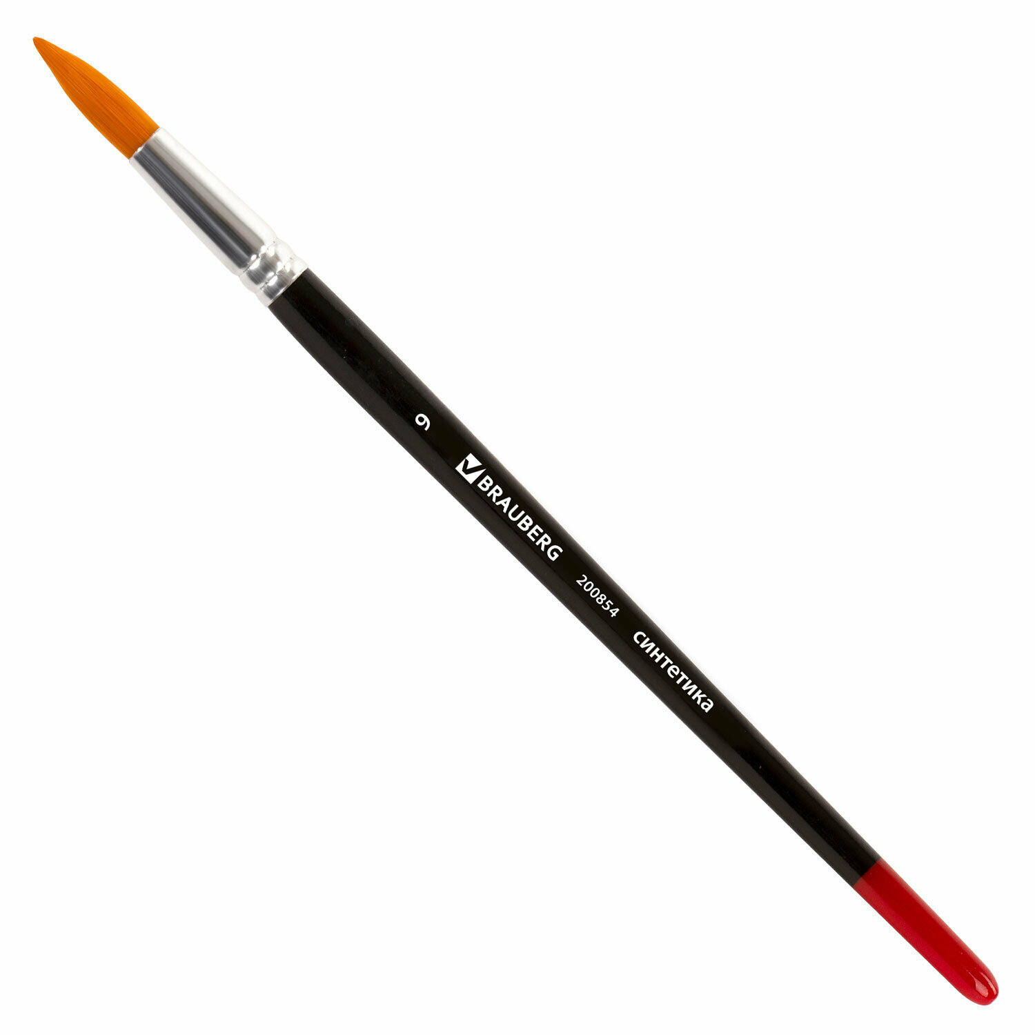 Кисть BRAUBERG синтетика, круглая, №9, комплект из 5 шт, 200854
