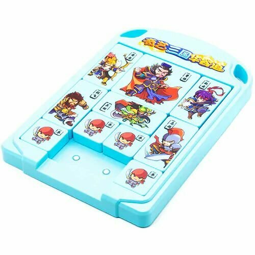 Головоломка пятнашки / QiYi MoFangGe Children Three Kingdom Klotski Синий / Антистресс игра