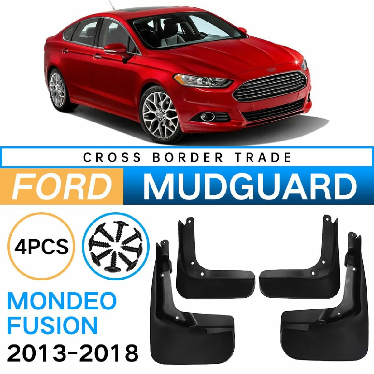 Крыло для автомобиля, арт. Автомобильные Брызговики Для Ford Mondeo Fusion 2013-2018, Форд/передние и задние брызговики