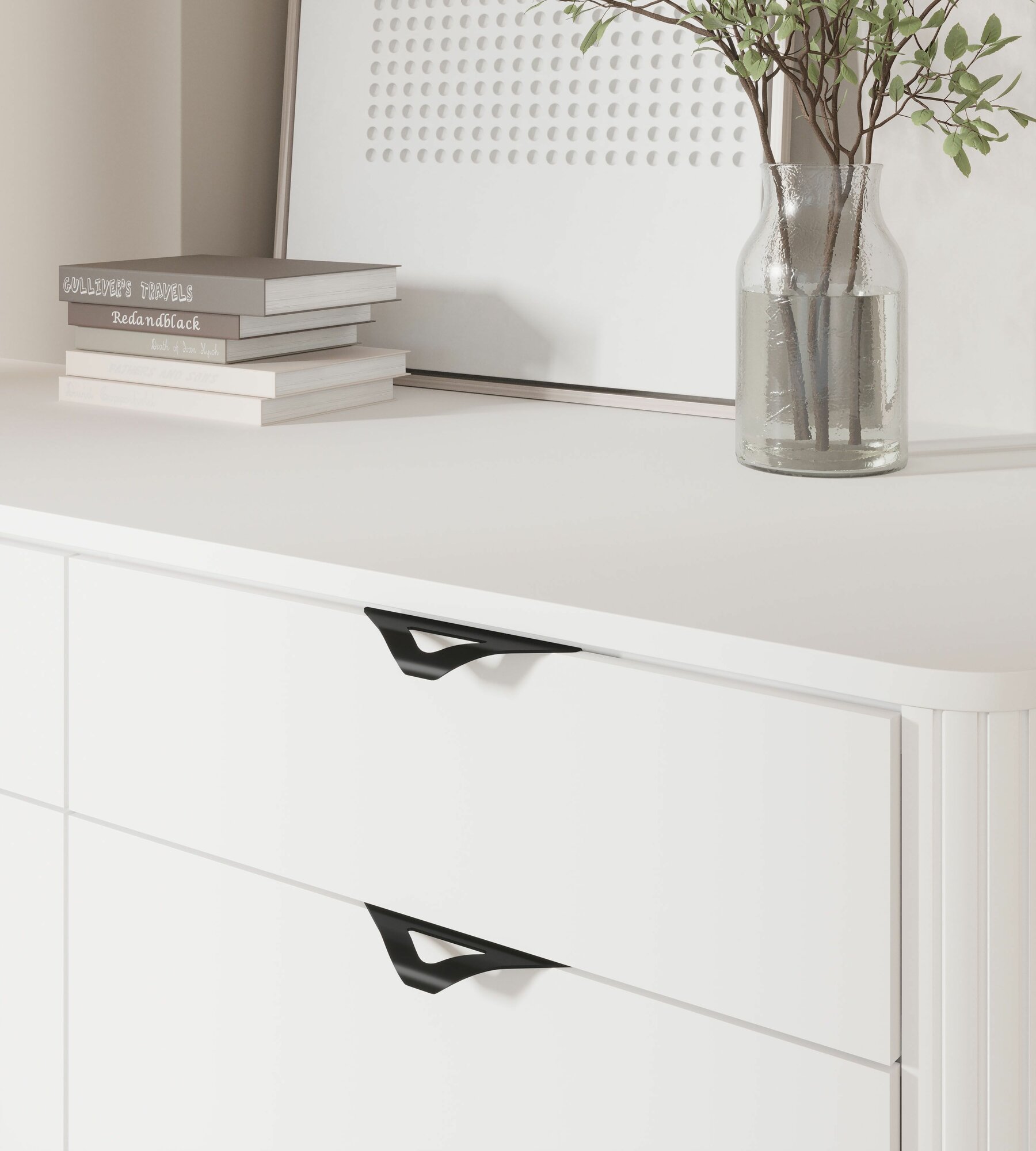 Ручка мебельная W--G 12.4 см цвет черный, металлические, торцевые, скрытые для кухни, шкафа, комода, ящика