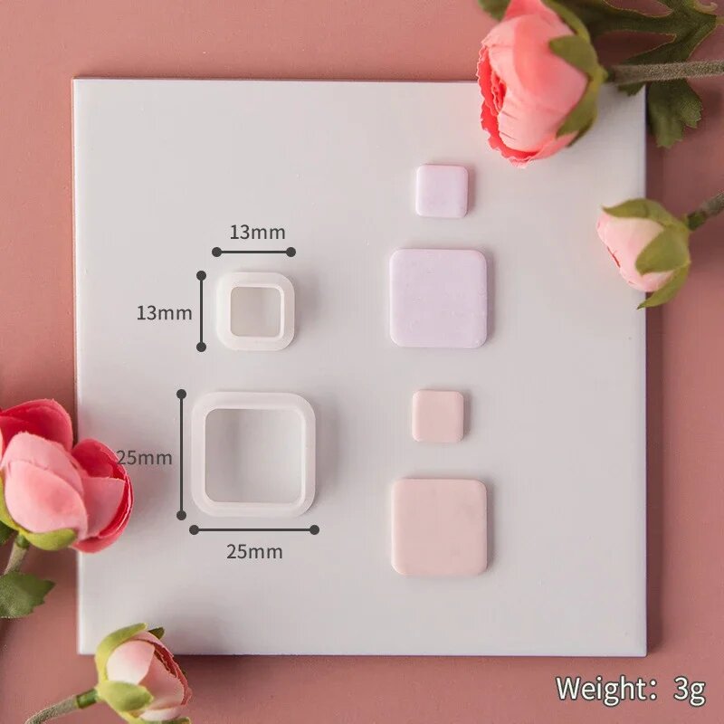 Геометрические формочки для полимерной глины 2 шт. Белый, YT0399