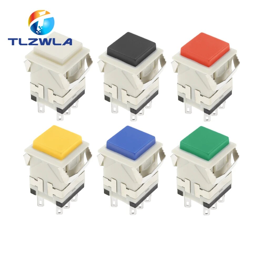 5 шт. Кнопочные переключатели TLZWLA KD2-21 22 23 24 White, 6Pin No light, Self locking