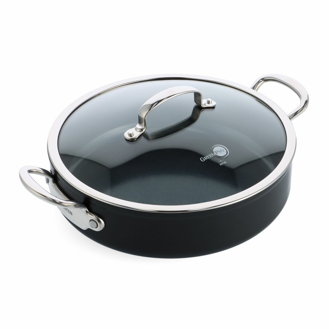Кастрюля - GreenPan Barcelona Pro - 30 см, 5,5 л, черный, 4895156693154