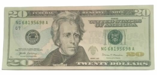 Счастливая банкнота 20 долларов США 2003-2017 года. UNC. Из банковской пачки (из корешка)