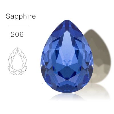 Синий сапфир страз XiChuan 13x18mm, 10 шт.