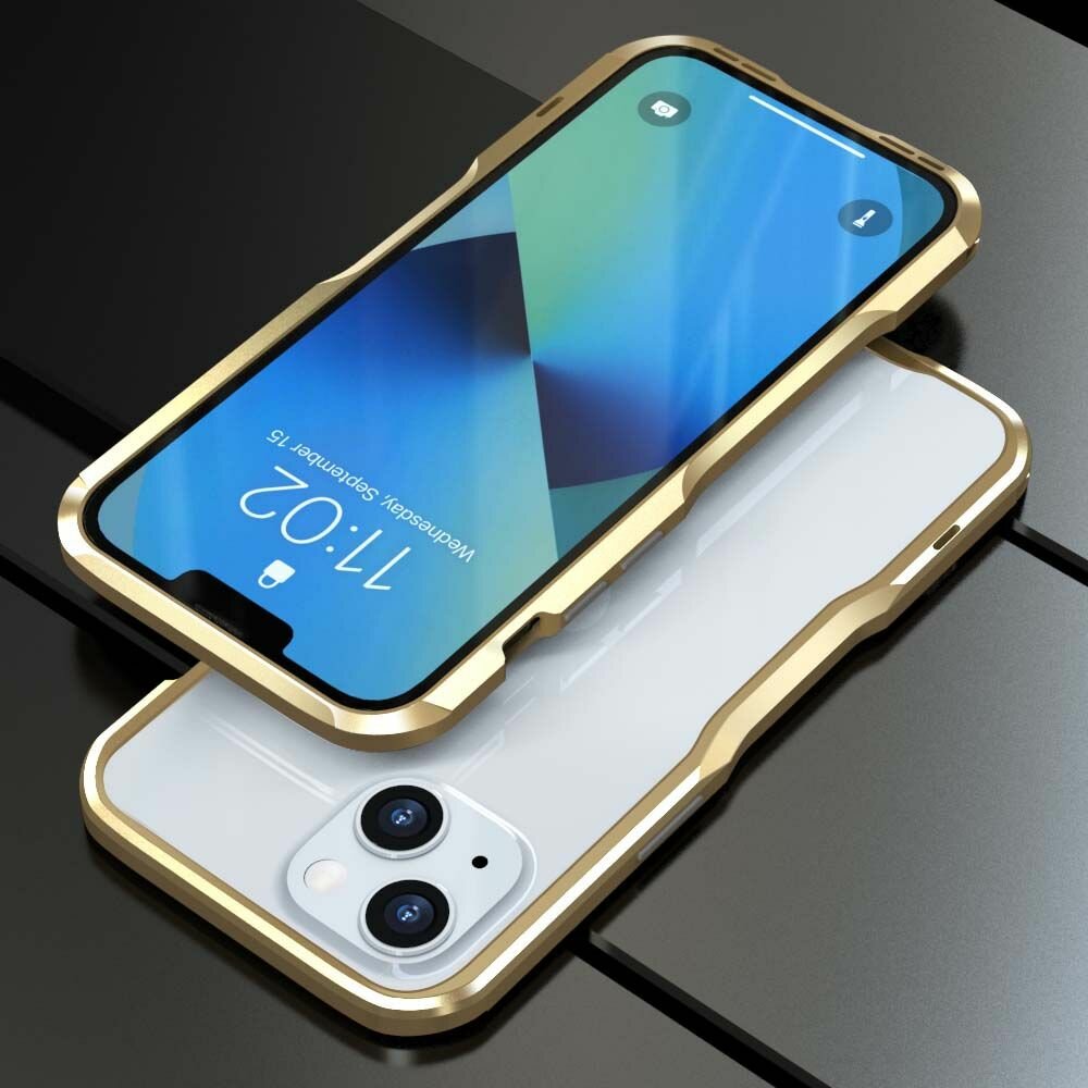Металлический бампер корпус, совместимый с Apple iPhone 13 mini(Эпл Айфон 13 мини), роскошный алюминиевый сплав