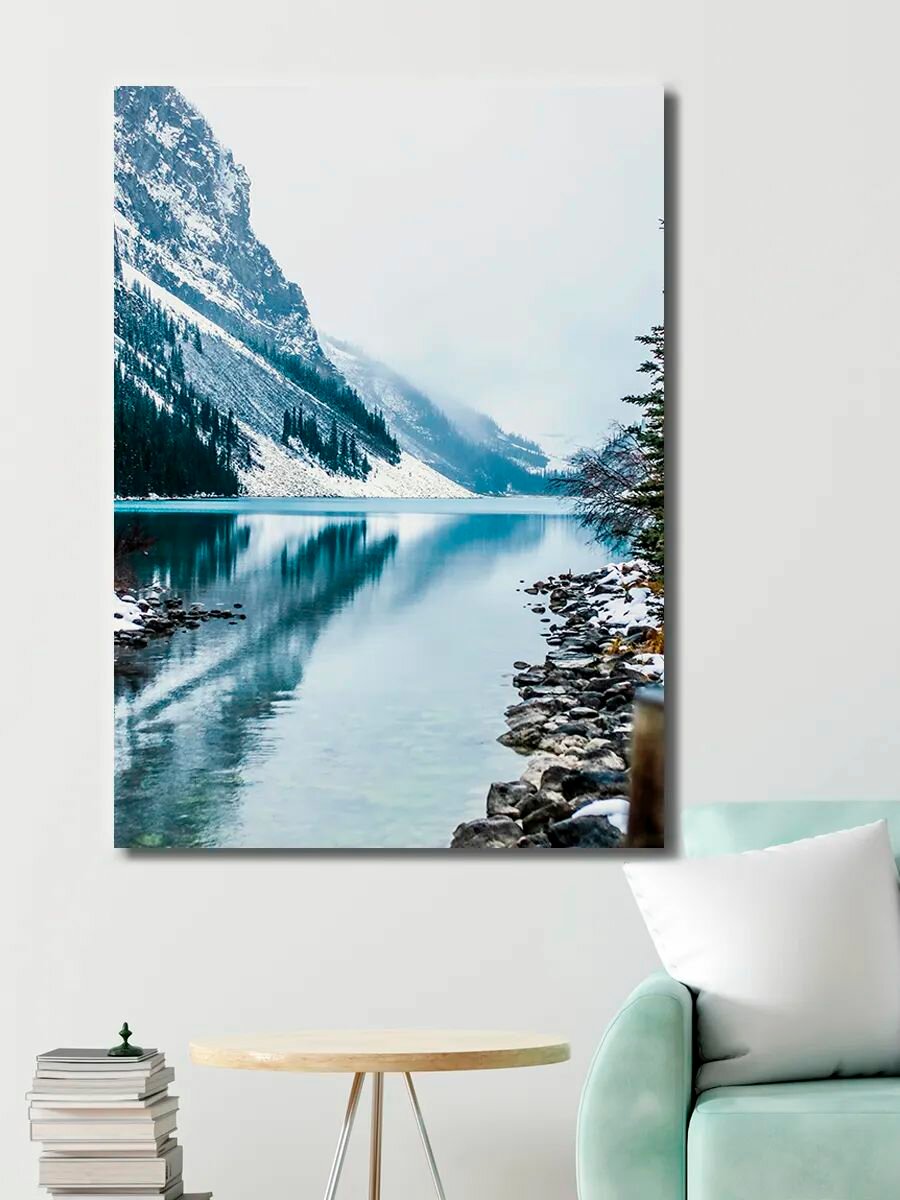 Картина "Озеро Морейн зимой", интерьерная 50х70см 1шт.