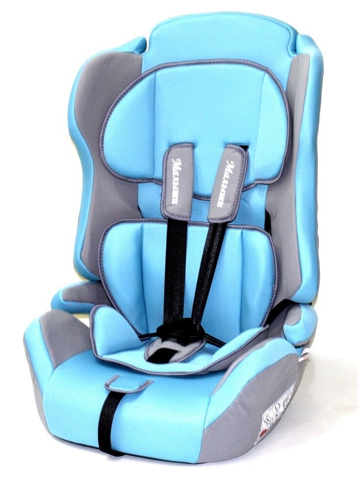 Автокресло 513 с вкладышем "Мони" (Малыш) (серый+бирюзовый) 9-36кг Stiony 1-2-3