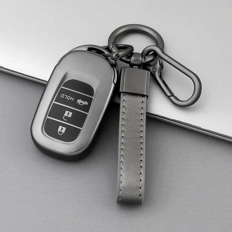 Чехол для ключей Haoying, для Honda Civic, CRV, XRV, с пряжкой, титаново-серый